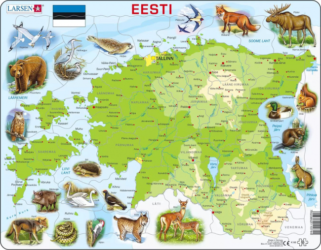 Pusle Eesti geograafiline kaart | XS Mänguasjad | XS Mänguasjad