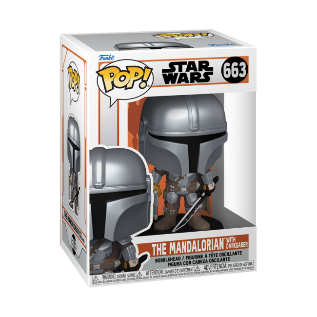 FUNKO POP Vinyl The Mandalorian Mando w Darksa XS Manguasjad