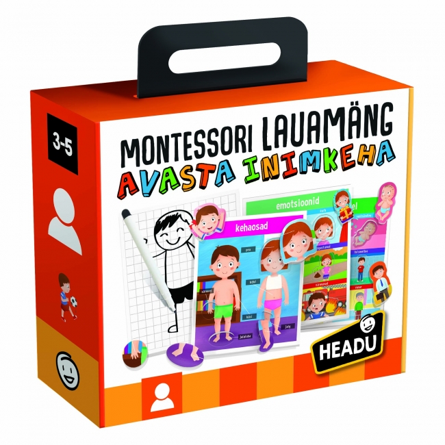 HEADU Montessori lauamäng avasta inimkeha (eesti keel | XS Mänguasjad